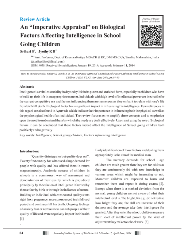 (PDF) An “Imperative Appraisal” on Biological Factors Affecting ...