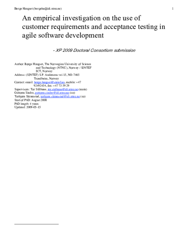 (PDF) An empirical investigation on the use of customer requirements ...