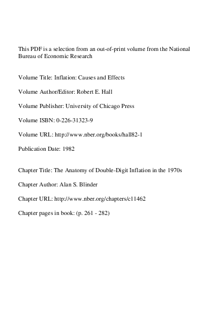 (PDF) Inflation: Causes and effects