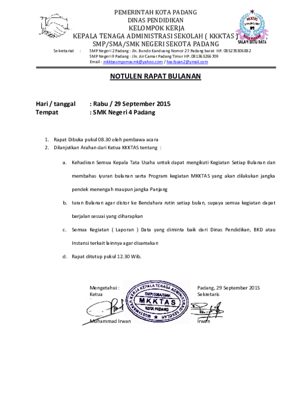 (DOC) NOTULEN RUPS dbw tgn | Fauzan Moeslim - Academia.edu