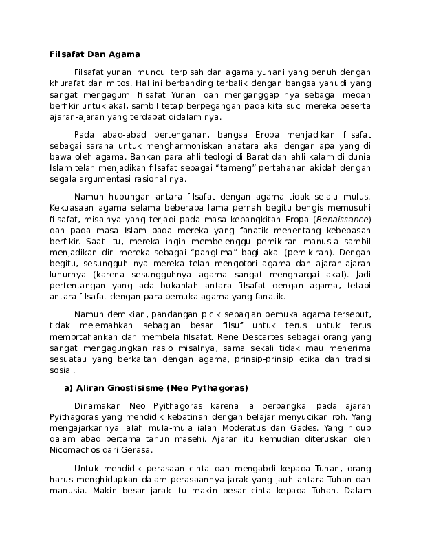 (DOC) Filsafat Dan Agama