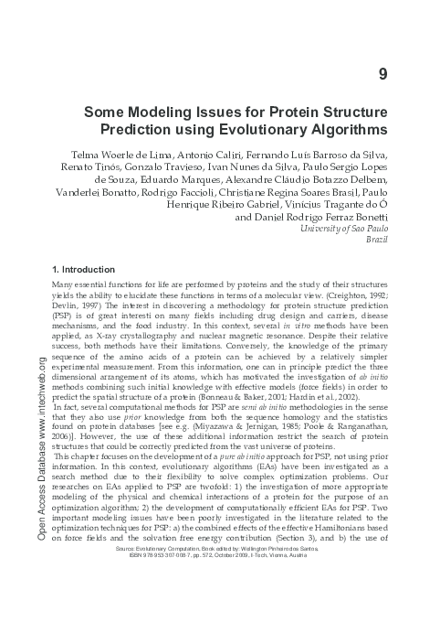 Pdf Some Modeling Issues For Protein Structure Prediction Using