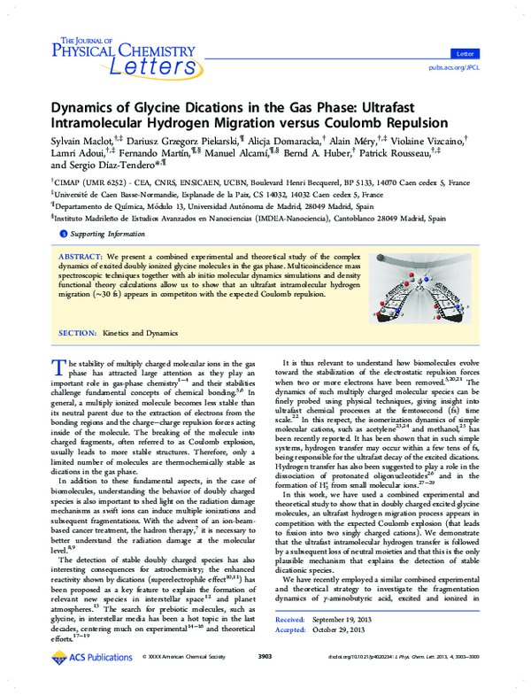 (PDF) Dynamics of Glycine Dications in the Gas Phase: Ultrafast ...