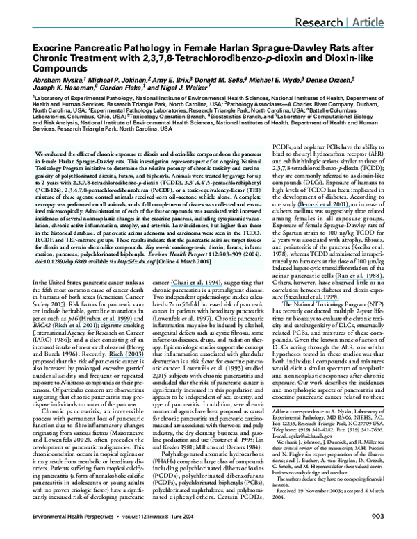 (PDF) Exocrine Pancreatic Pathology in Female Harlan Sprague-Dawley ...