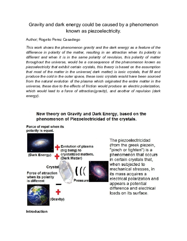 (DOC) New theory about gravity and dark energy in the universe.