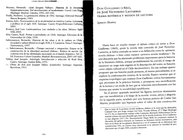 Don Guillermo (1860) de José Victorino Lastarria: trama retórica y ...
