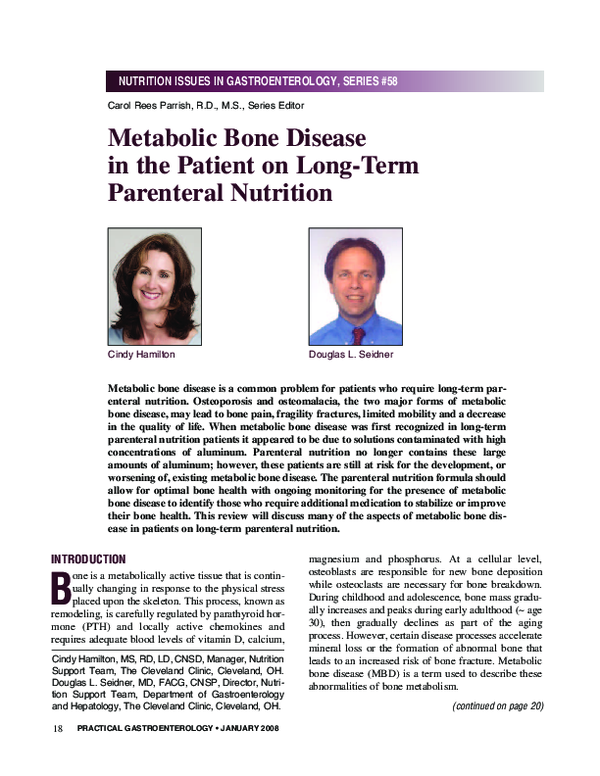 (PDF) Metabolic bone disease in the long-term parenteral nutrition patient