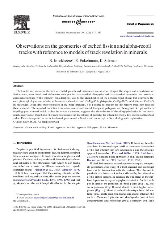 (PDF) Observations on the geometries of etched fission and alpha-recoil ...