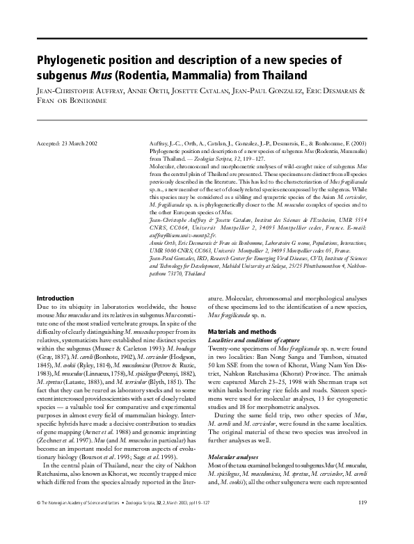 (PDF) Phylogenetic position and description of a new species of ...