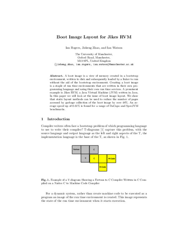 Pdf Boot Image Layout For Jikes Rvm