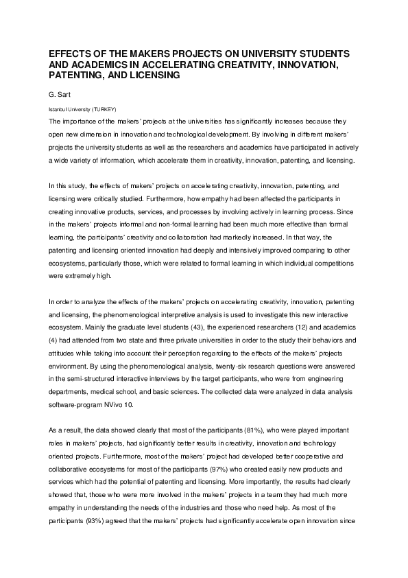 (PDF) Effects of Makers Projects on University Students and Academics ...