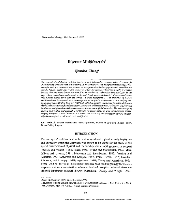 (PDF) Discrete multifractals
