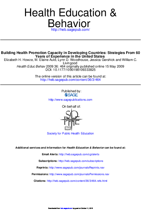 (PDF) Building Health Promotion Capacity in Developing Countries ...