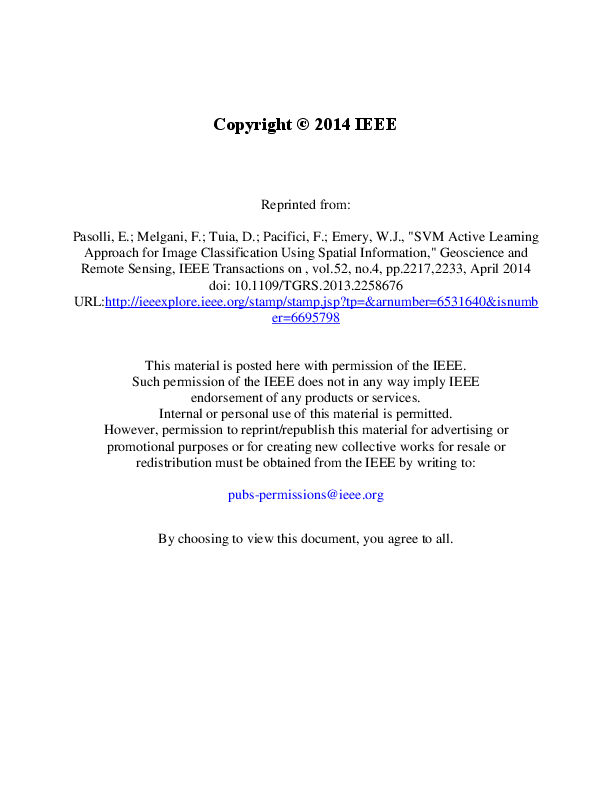 Pdf Svm Active Learning Approach For Image Classification Using Spatial Information