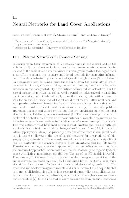 (PDF) Neural networks for land cover applications