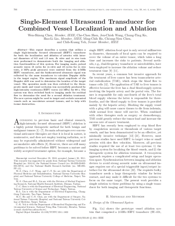 (PDF) Single-element ultrasound transducer for combined vessel ...
