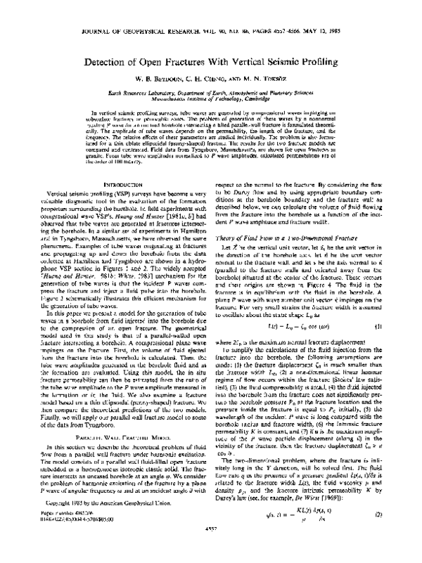 Pdf Seismic Profiling For Fracture Detection