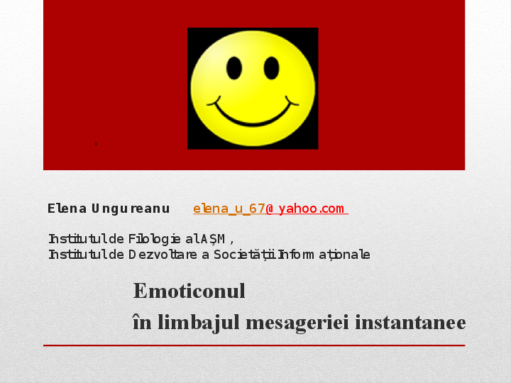 (PPT) Emoticonul in limbajul mesageriei instantanee