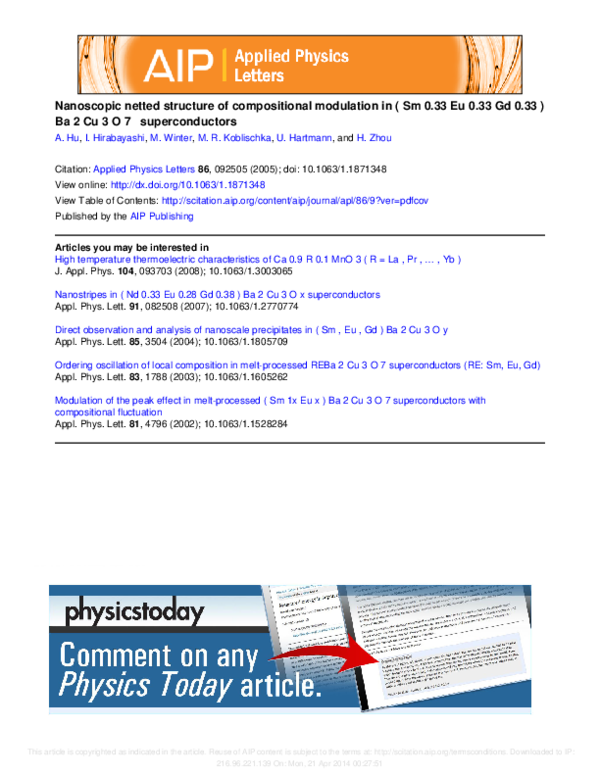 (PDF) Nanoscopic netted structure of compositional modulation in (Sm ...