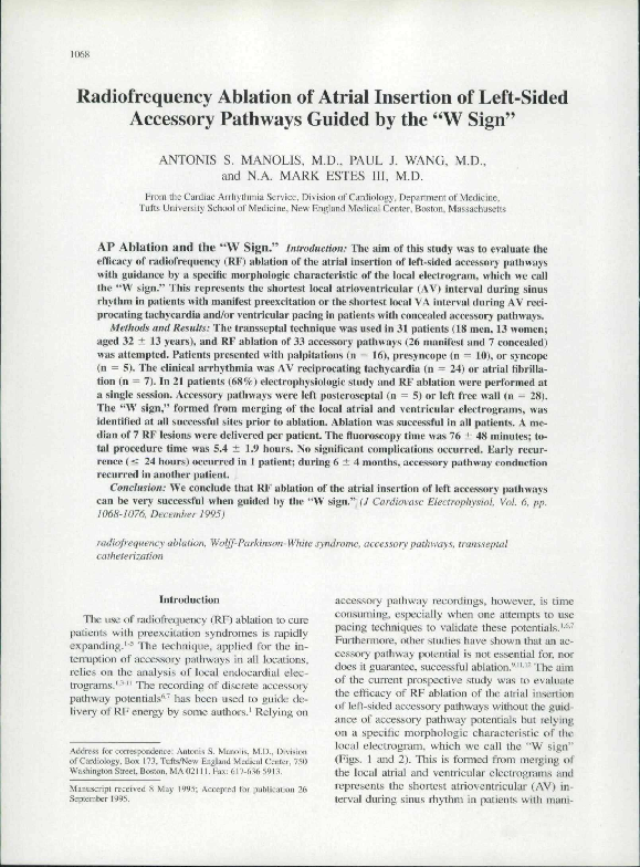 (PDF) Radiofrequency Ablation of Atrial Insertion of Left-Sided ...