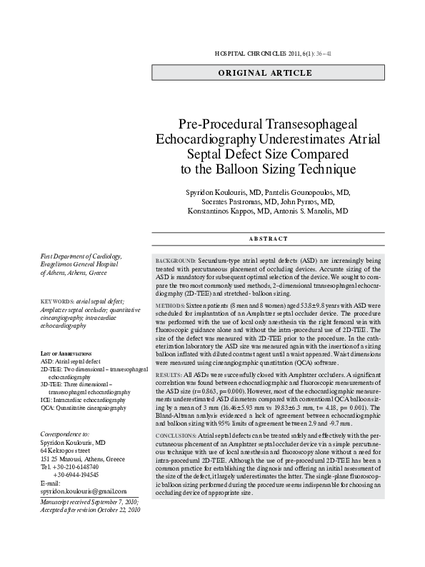 (PDF) Pre-Procedural Transesophageal Echocardiography Underestimates ...