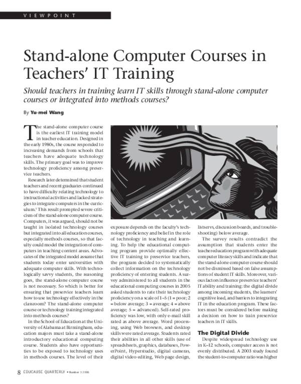 (PDF) Stand-alone Computer Courses in Teachers' IT Training