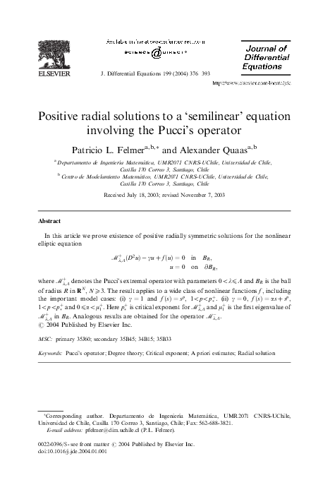 (PDF) Positive radial solutions to a ‘semilinear’ equation involving ...
