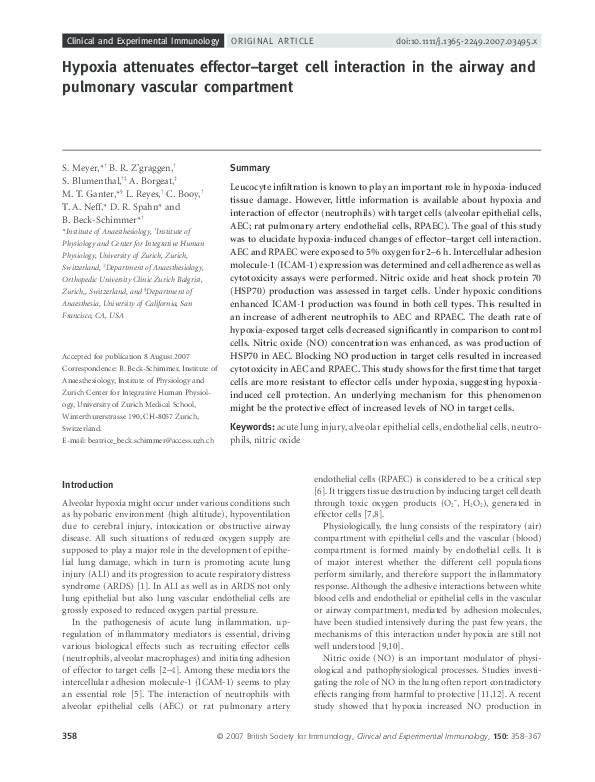 (PDF) Hypoxia attenuates effector-target cell interaction in the airway ...