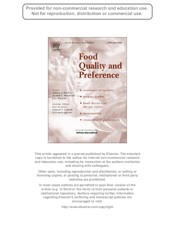 Pdf Rapid Descriptive Sensory Methods Comparison Of Free Multiple Sorting Partial Napping 