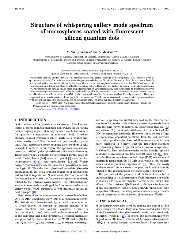 (PDF) Direct observation of higher-order whispering-gallery modes in a defect-free surface micro ...