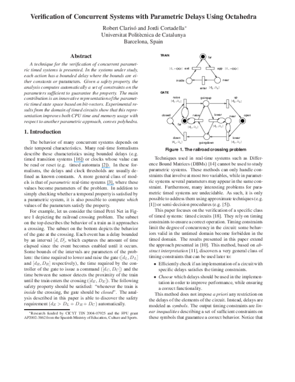(PDF) Verification of concurrent systems with parametric delays using octahedra