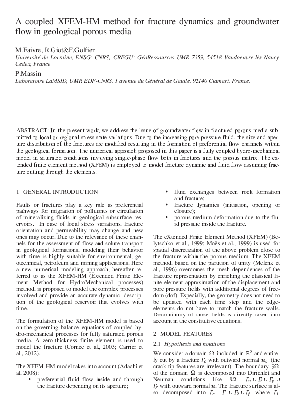 (PDF) A coupled XFEM-HM method for fracture dynamics and groundwater ...