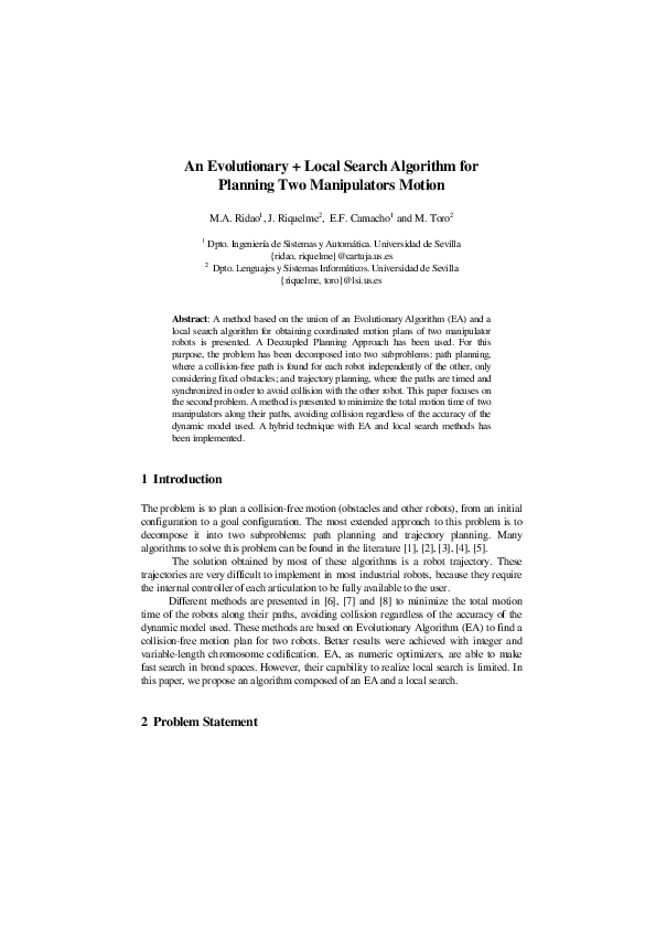 (PDF) An evolutionary and local search algorithm for planning two ...