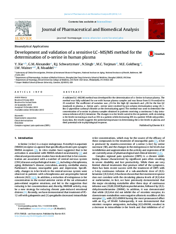 Pdf Development And Validation Of A Sensitive Lc Msms Method For The Determination Of D
