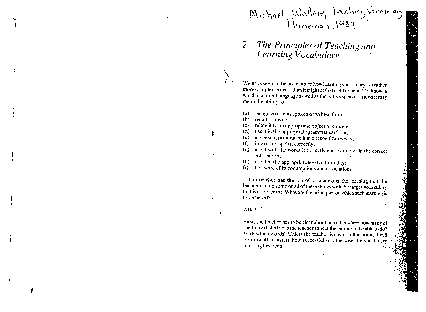 (PDF) Principles of Teaching and Learning Vocabulary