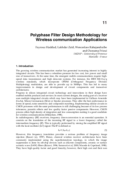 (PDF) Polyphase Filter Design Methodology for Wireless Communication ...