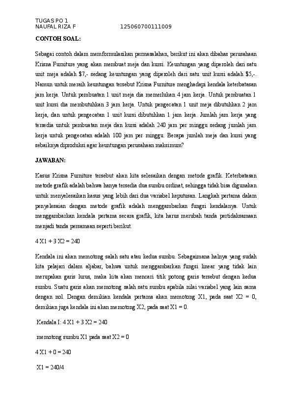 (DOC) CONTOH SOAL TUGAS PO 1