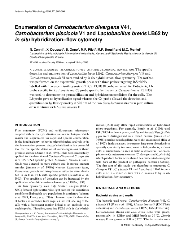 (PDF) Enumeration of Carnobacterium divergens V41, Carnobacterium ...