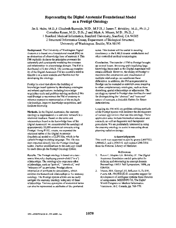 (PDF) Representing the digital anatomist foundational model as a ...