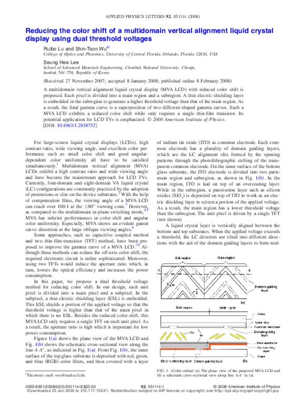 (PDF) Reducing the color shift of a multidomain vertical alignment ...