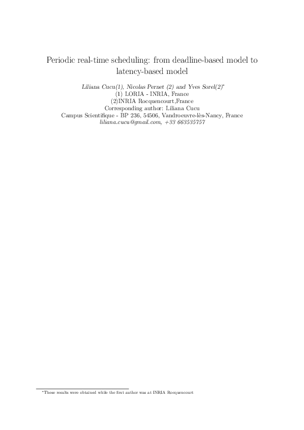 Pdf Periodic Real Time Scheduling From Deadline Based Model To Latency Based Model