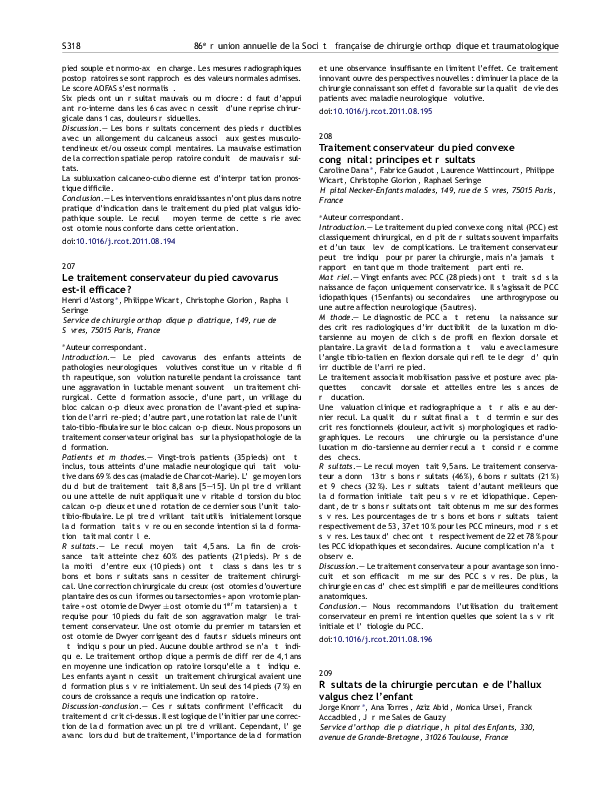 (PDF) Traitement conservateur du pied convexe congénital : principes et ...