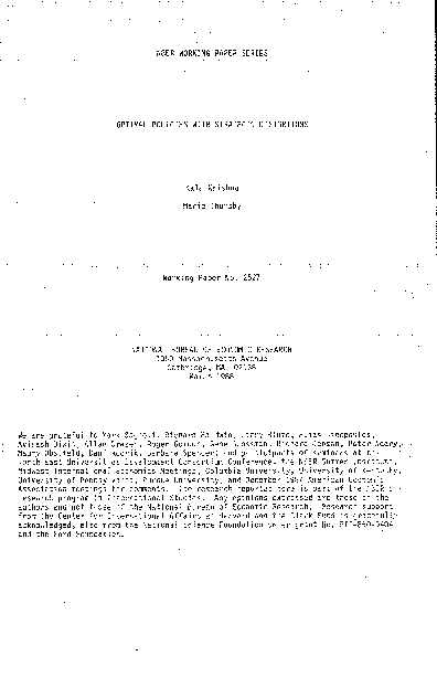 (PDF) Optimal policies with strategic distortions