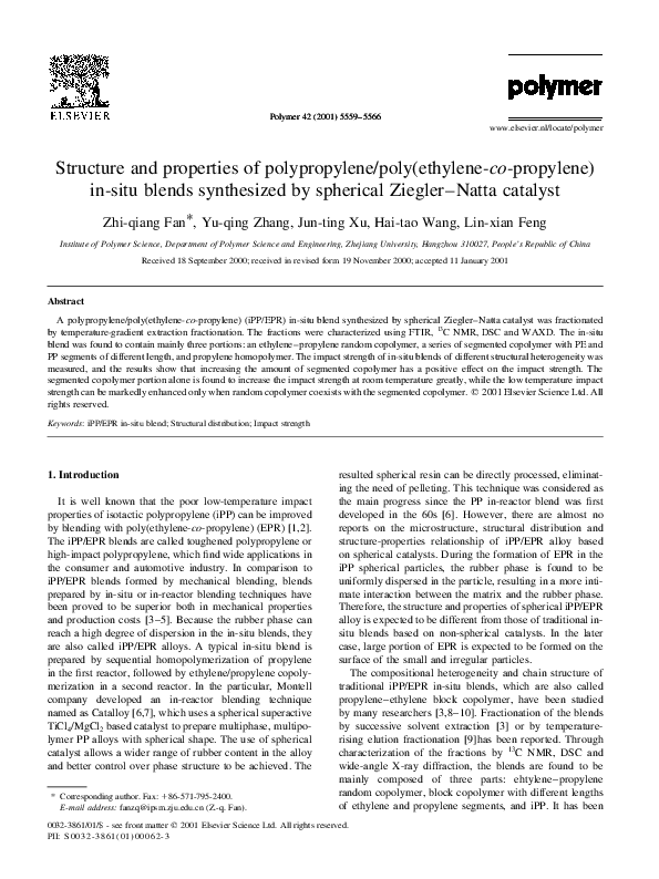 (PDF) Structure and properties of polypropylene/poly(ethylene-co ...