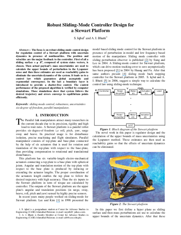 (PDF) Robust Sliding-Mode Controller Design for a Stewart Platform