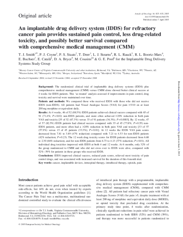 (PDF) An implantable drug delivery system (IDDS) for refractory cancer ...