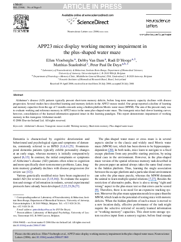 (PDF) APP23 mice display working memory impairment in the plus-shaped ...