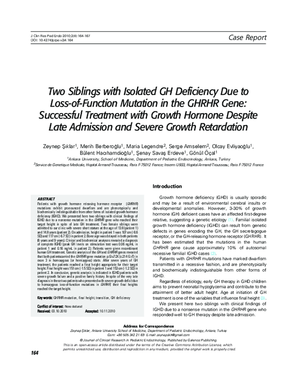 (PDF) Two Years of Growth Hormone Treatment in the First Growth Hormone ...