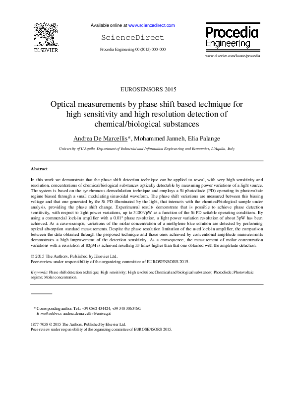 Pdf Optical Measurements By Phase Shift Based Technique For High