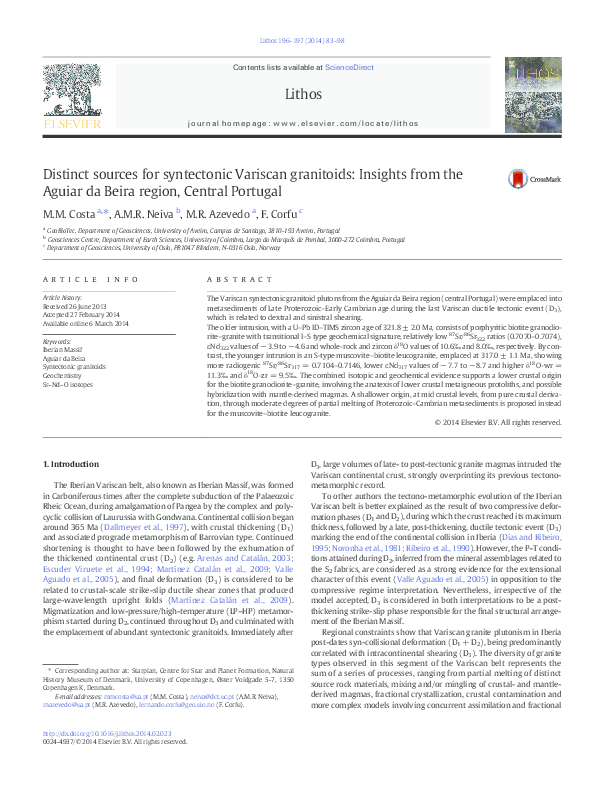(PDF) Distinct sources for syntectonic Variscan granitoids: Insights ...